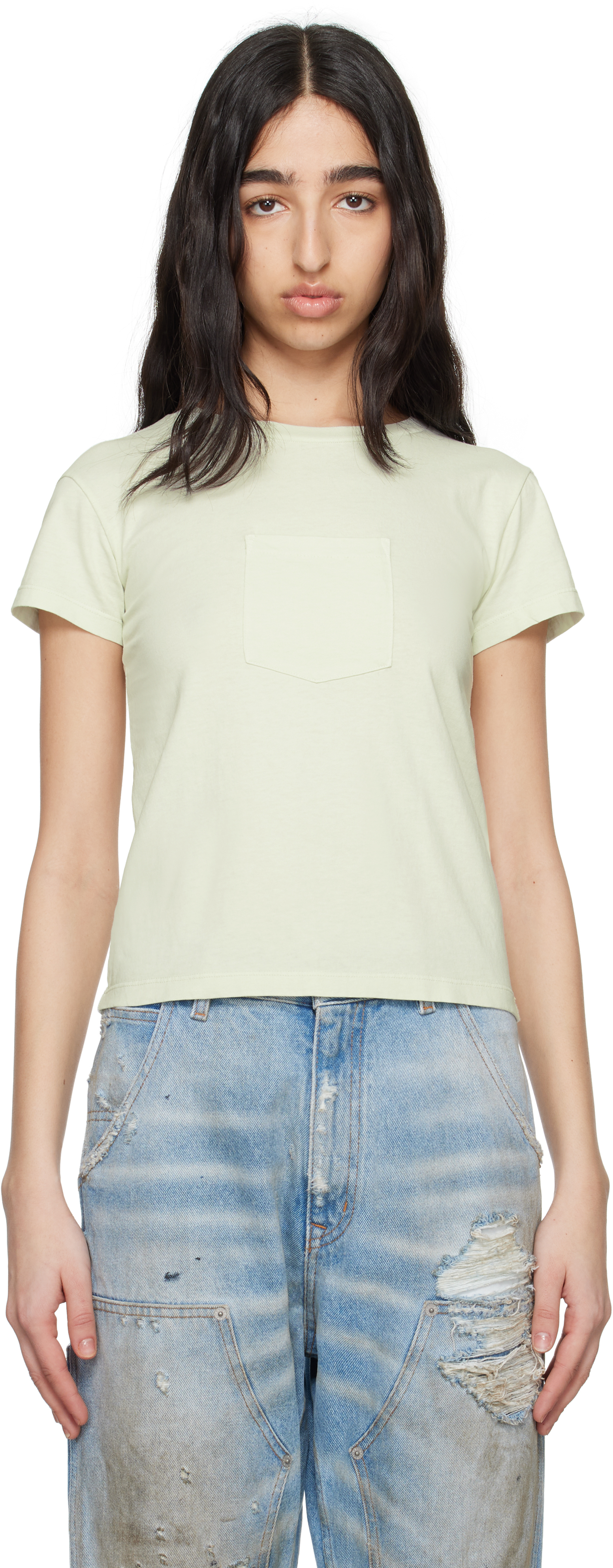Buy MAISON MARGIELA Heavy Cotton Jersey T-shirt - 688 Pistachio